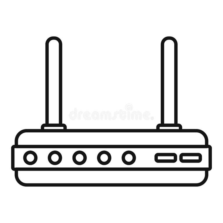 Gateway Router Icon, Outline Style Stock Vector - Illustration of black ...