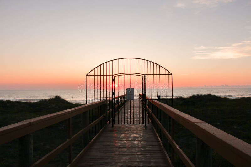 Gateway to the Beach stock image. Image of sunlight, coast - 95587155