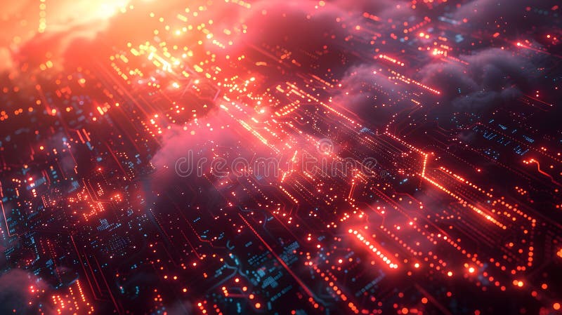 Gateway To Cyber Utopia: Modern Cyberspace Background Stock ...