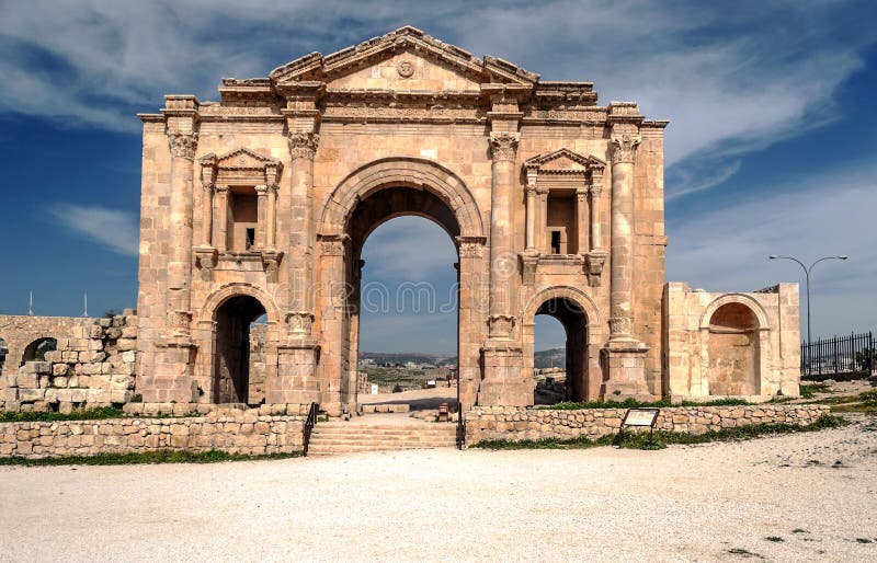 Gateway to the Roman ruins stock image. Image of east - 53885417