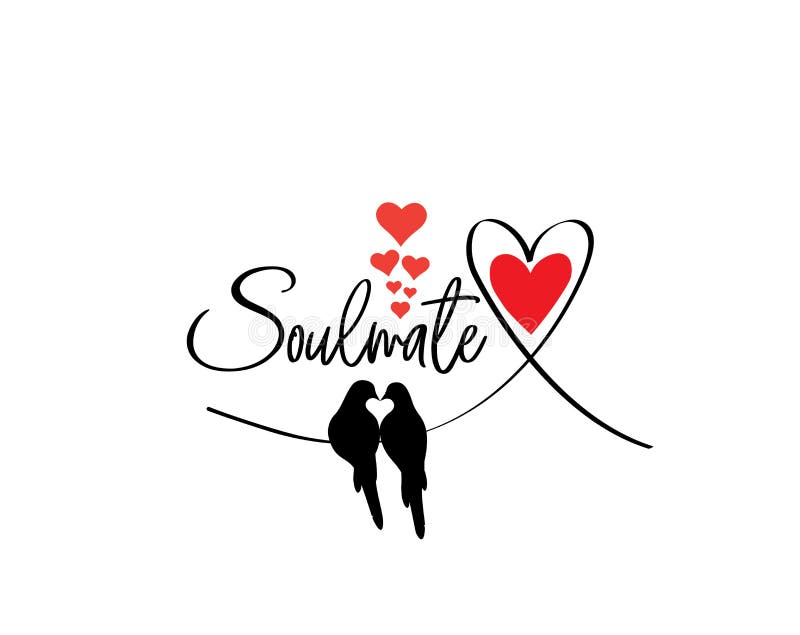 Soulmate, Wording Design Isolated on White Background, Lettering Stock ...