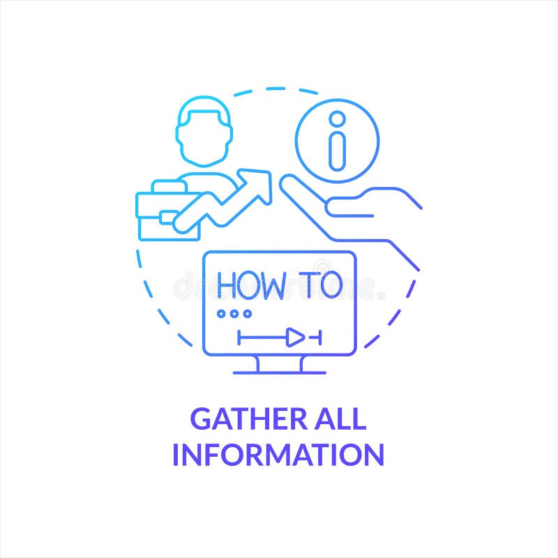 Gather All Information Blue Gradient Concept Icon Stock Vector ... Gather All Information Blue Gradient Concept Icon Stock Vector ...