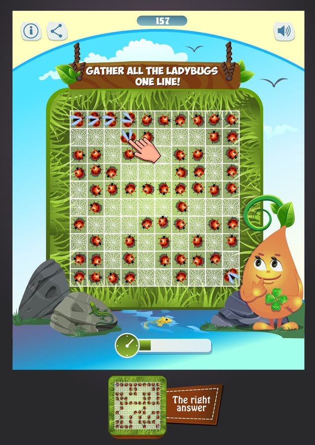 Gather All the Ladybugs One Line 1 Stock Illustration - Illustration of ...