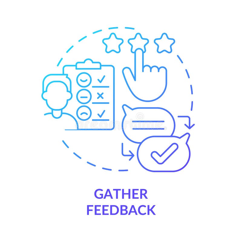 Gather Feedback Blue Gradient Concept Icon Stock Vector - Illustration ...