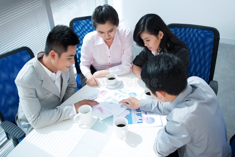 Gathered for business stock photo. Image of indoor, discussing - 27565676