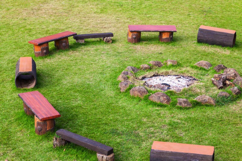 Gathered Place Around the Campfire Stock Photo - Image of park, country ...