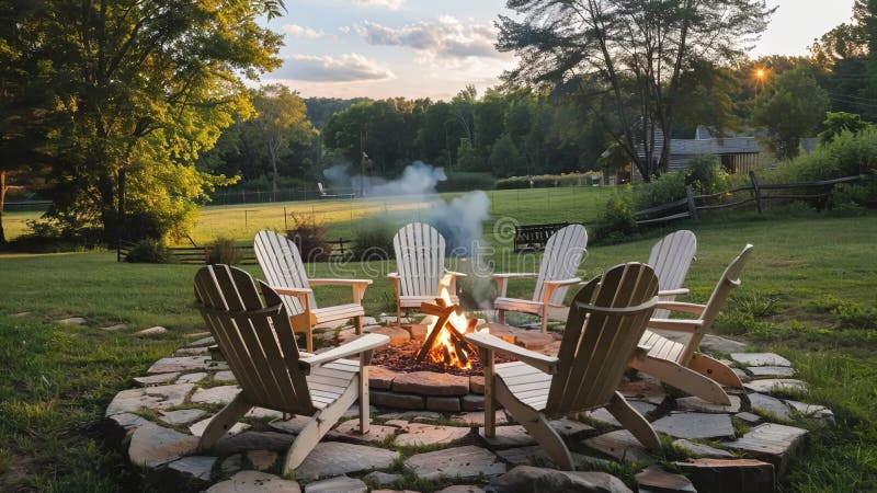 Gathering Around a Backyard Fire Pit on a Summer Evening Stock Video ...