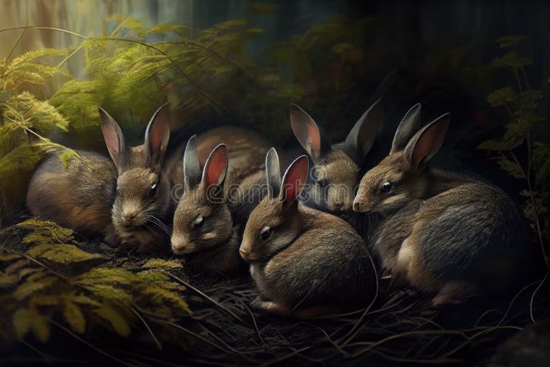 Gathering of Curious Wild Animals, Each One Approaching the Others with ...