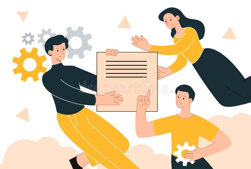 Gathering data concept stock vector. Illustration of cartoon - 235646127