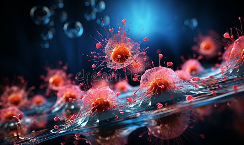 Cluster of Germs Floating in Water Stock Photo - Image of biology ...
