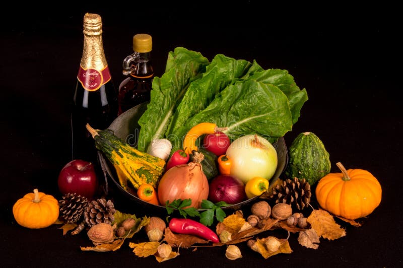 Autumn Harvest and Maple Syrup Setting Stock Photo - Image of apples ...