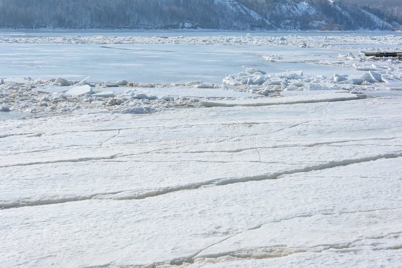 The Gathering of Ice from the River in Early Spring Stock Photo - Image ...