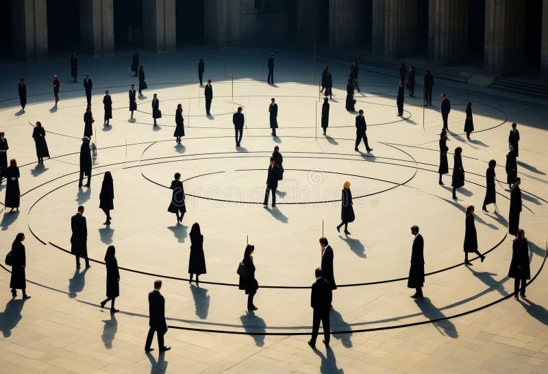 A Gathering of Individuals Forming a Circular Formation Stock ...