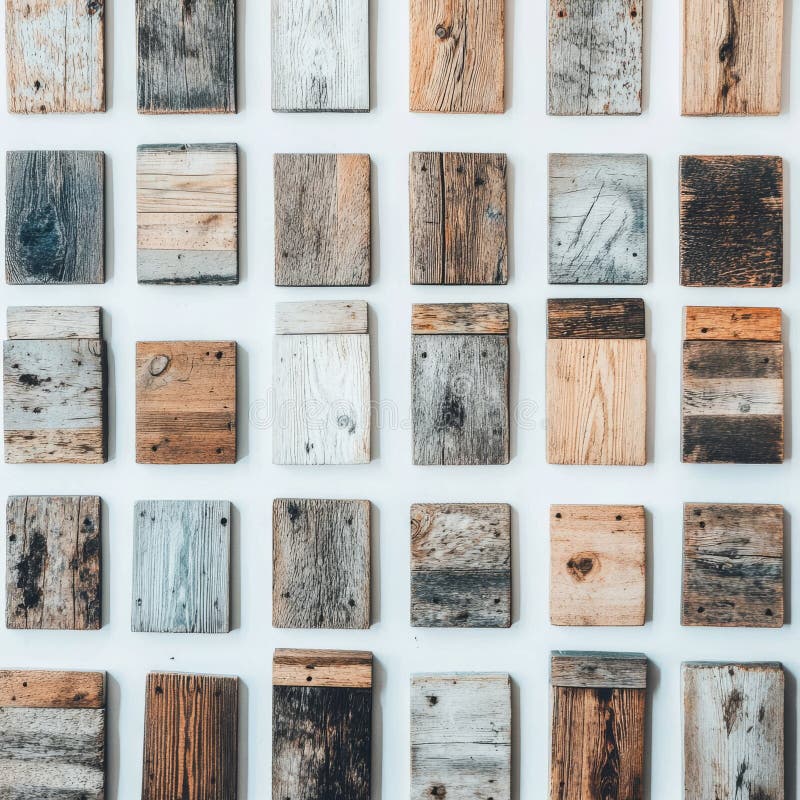 Gathering of Multiple Wood Species Displayed As Square Tiles Stock ...