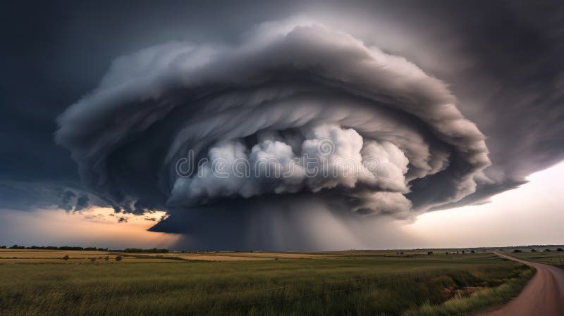 Gathering Storm Clouds in a Dramatic Formation Stock Illustration ...