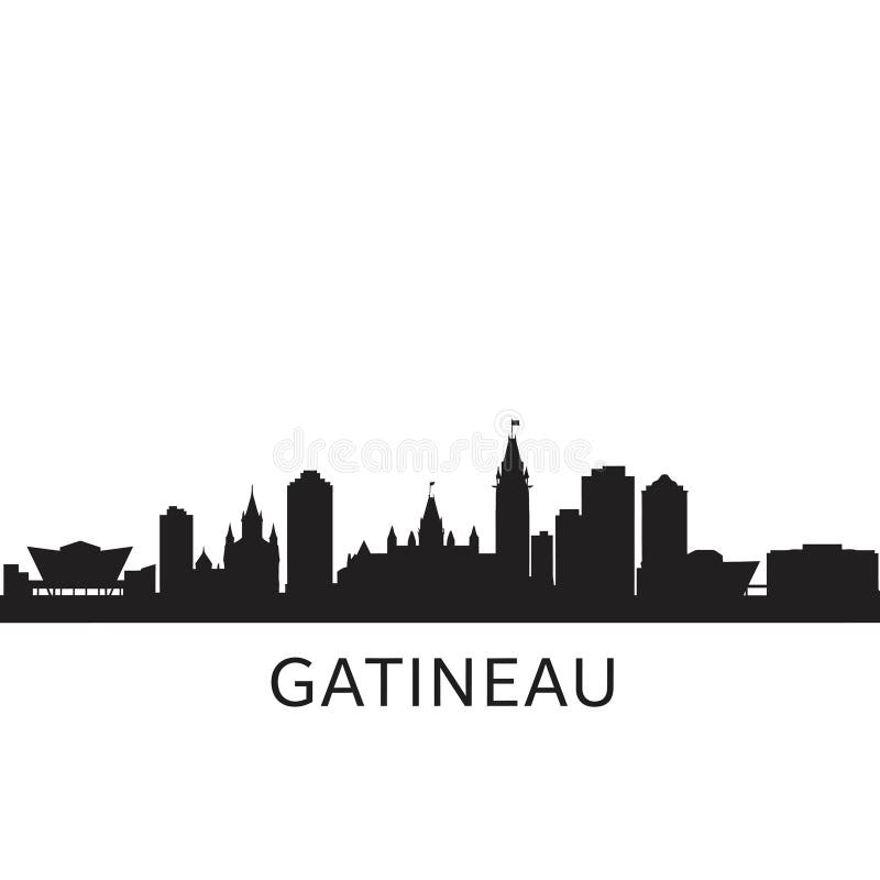 Gatineau Skyline Silhouette with Cityscape, and Vector Stock Vector ...