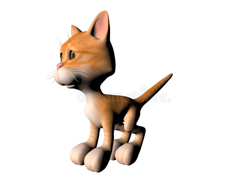 Conjunto De Gatitos De Dibujos Animados Diversas Expresiones. Sentado ...