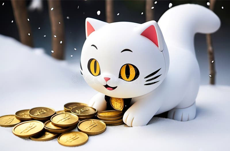 Gatitos Lindos Con Monedas a 9102024 Stock de ilustración - Ilustración ...