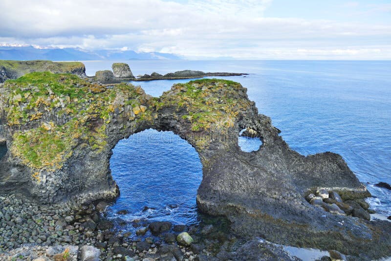 Gatklettur Rock Formation between Hellnar and Arnarstapi on ...