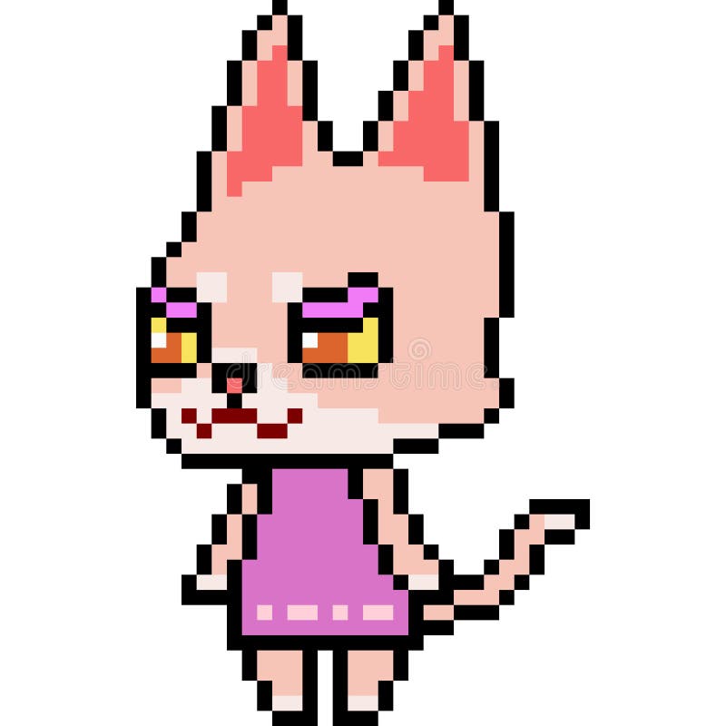 Gato Da Arte Do Pixel Do Vetor Ilustração do Vetor - Ilustração de ...