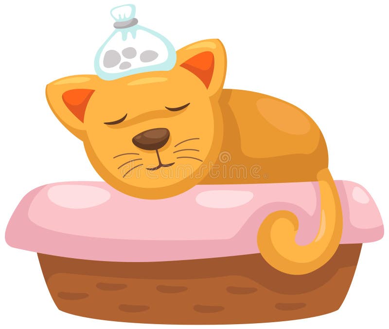 Gato enfermo ilustración del vector. Ilustración de tratamiento - 42940602