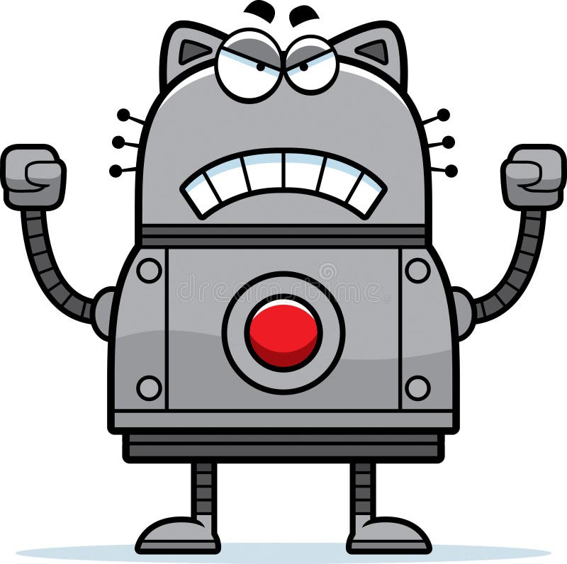 Robot rojo enojado ilustración del vector. Ilustración de acortar ...