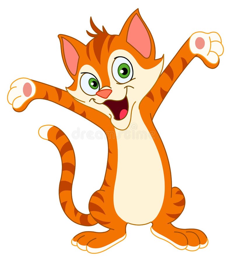 Gato feliz ilustración del vector. Ilustración de alza - 15453296