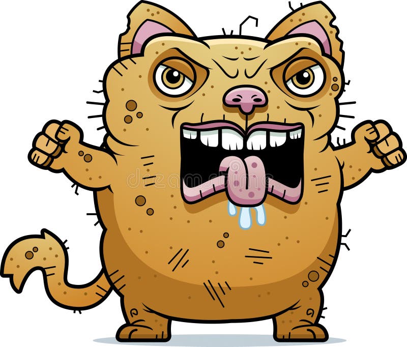 Gato feo enojado ilustración del vector. Ilustración de unattractive ...