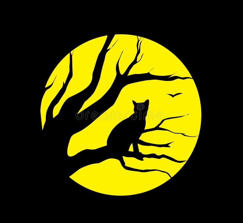 Gato na lua ilustração do vetor. Ilustração de outubro - 13022429