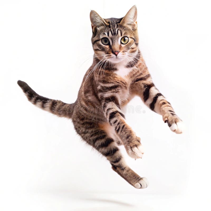 Gato saltando aislado stock de ilustración. Ilustración de fondo ...
