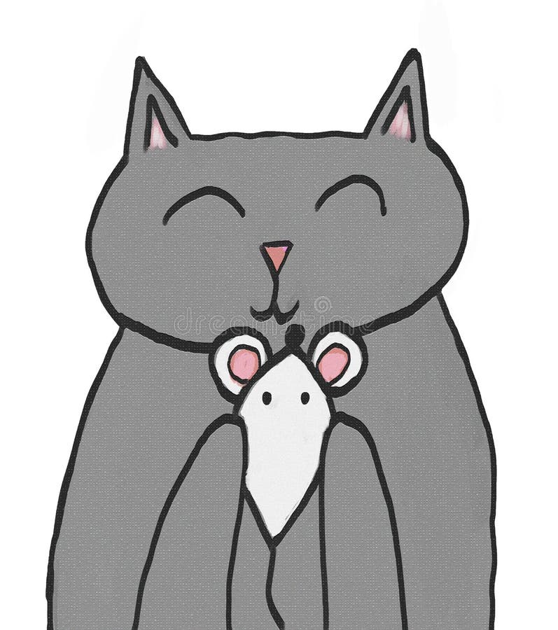 Juegos Del Gato Con Un Ratón Ilustración del Vector - Ilustración de ...