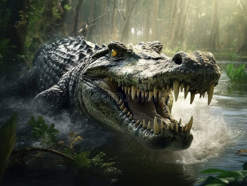 Gator on the Move Made with Generative AI Illustration Stock ...