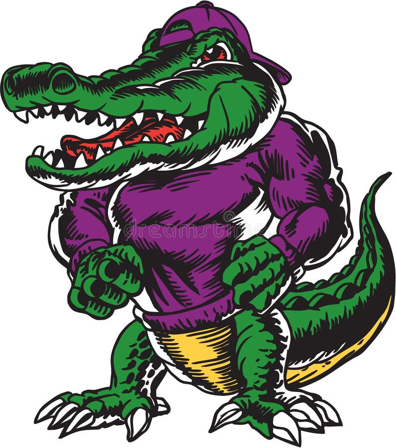 Gator Standing Tough Vector Illustration Stock Vector - Illustration of ...