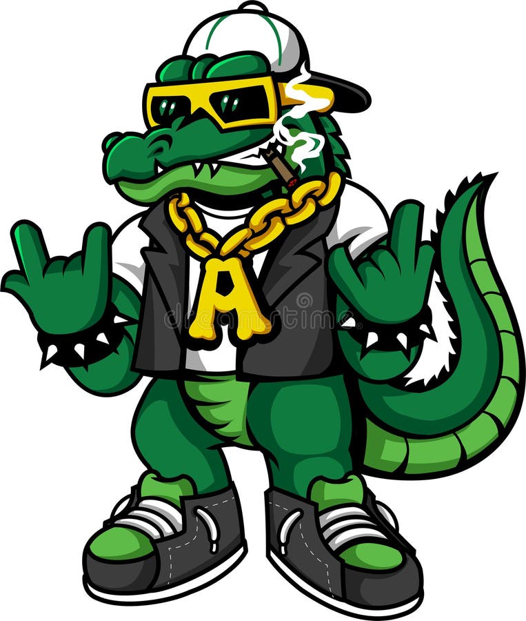 Cartoon Gator Mascot Alligator Mechanic Character Mascot High Res