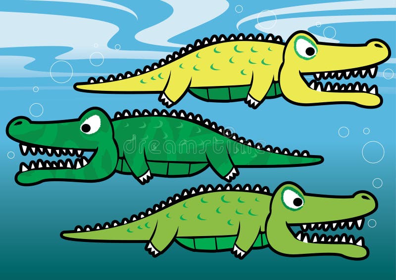 Cartoon Gator Swimming