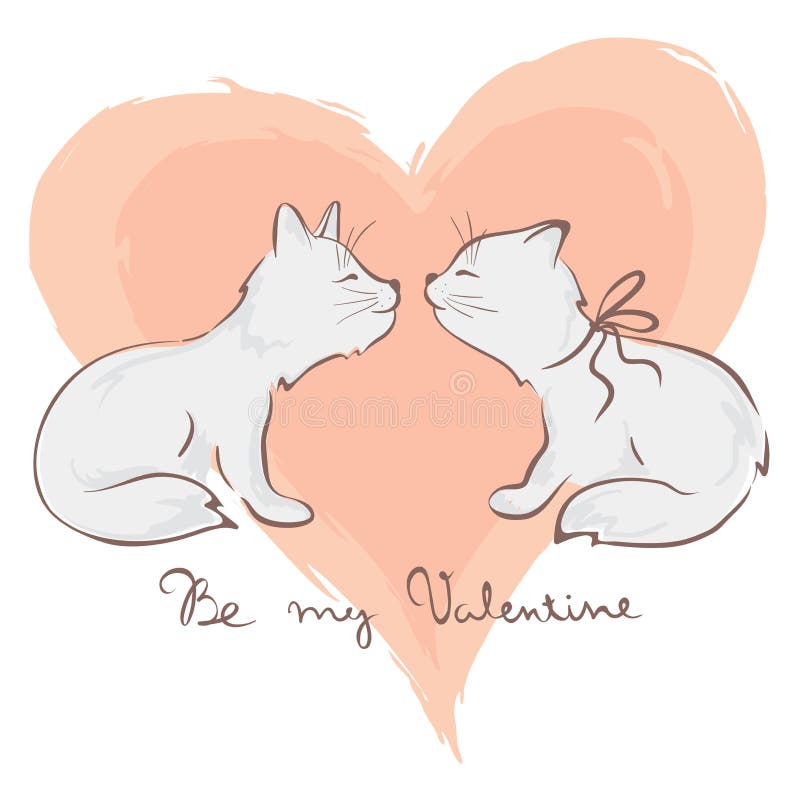 Gatti innamorati illustrazione vettoriale. Illustrazione di desiderio ...