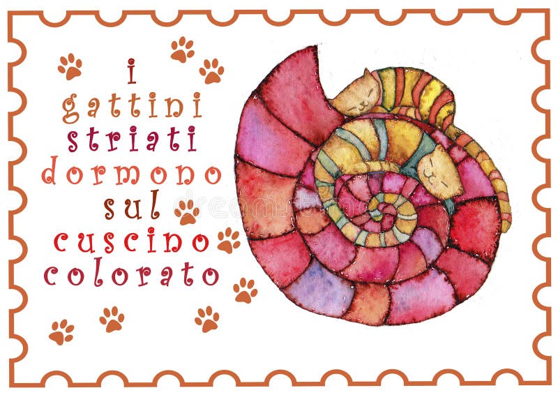 Gattini striati stock illustration. Illustration of cushion - 7500464