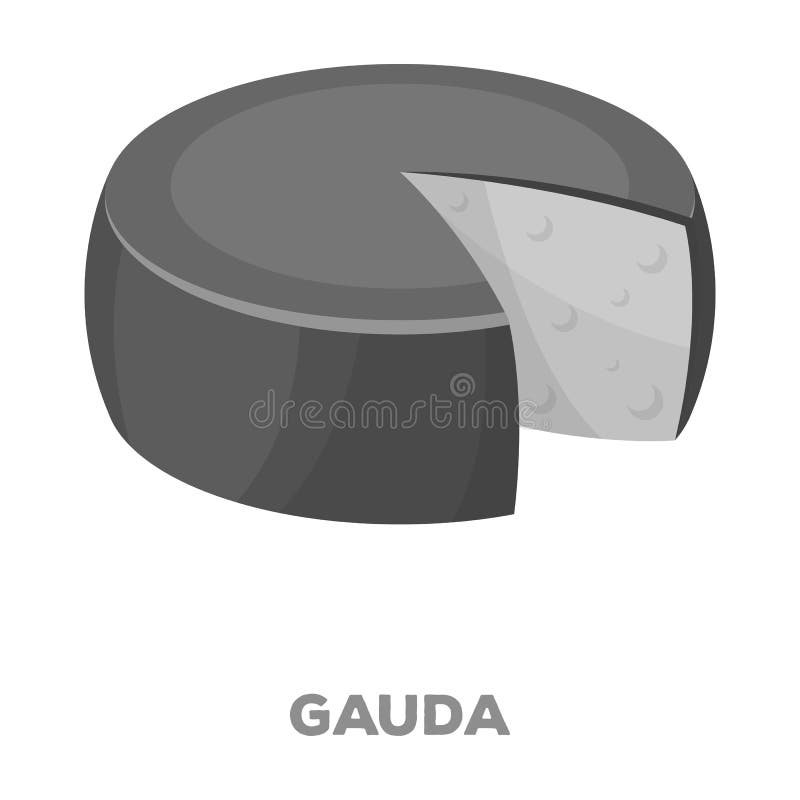 Gauda.Different Kinds of Cheese Single Icon in Black Style Vector ...