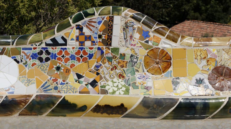 Gaudi bench elements editorial photography. Image of building - 94498902