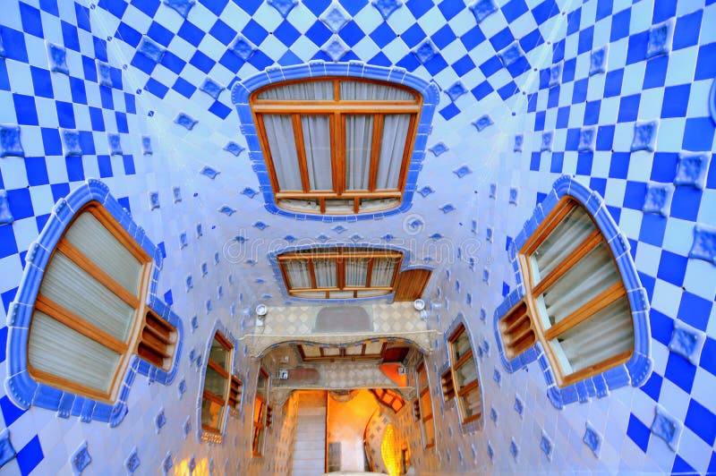 Gaudi blue - Casa Batllo editorial stock image. Image of europe - 14733969