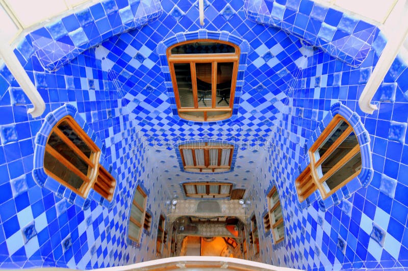 Gaudi blue - Casa Batllo editorial stock image. Image of europe - 14733969