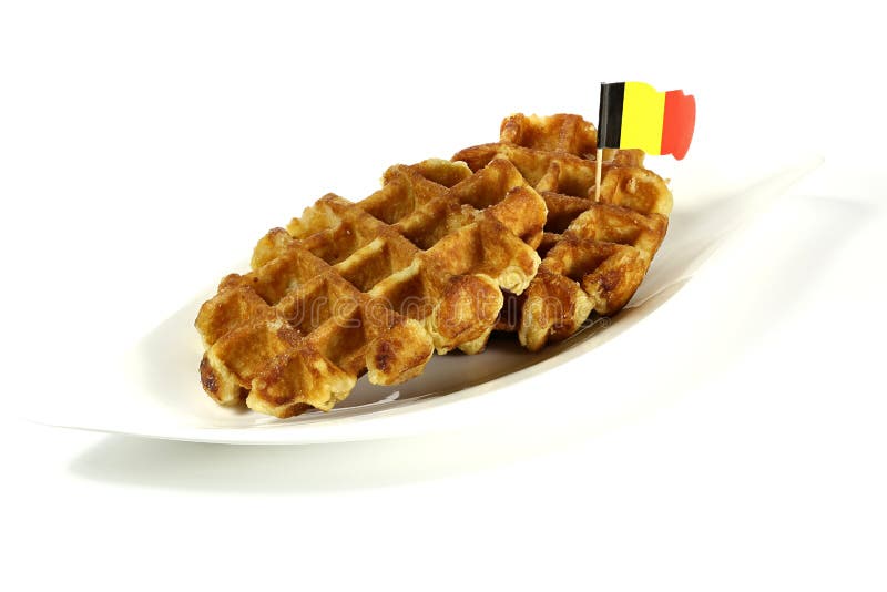 Deux Gaufres Belges Servies D'un Plat Photo stock - Image du délicieux ...