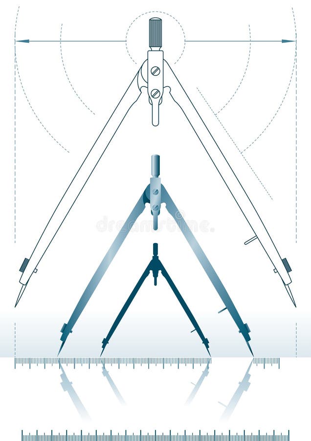 Circle and compasses stock illustration. Illustration of radius - 30734241