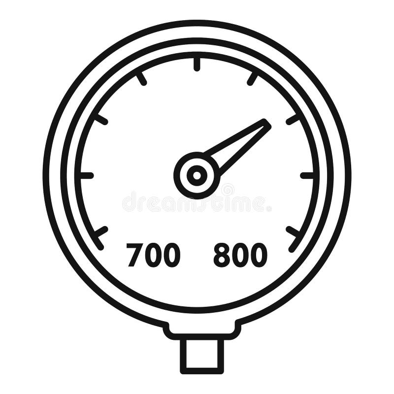 Gauge Barometer Icon, Outline Style Stock Vector - Illustration of ...
