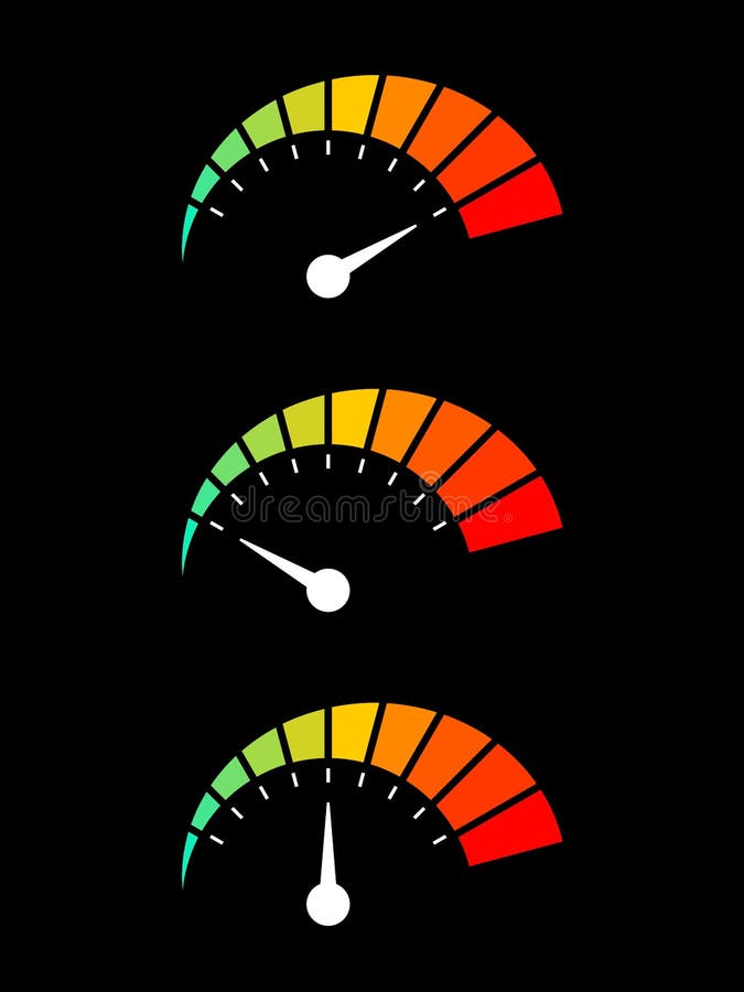 Performance Meter with Different Emotions. Measuring Gauge Indicator ...