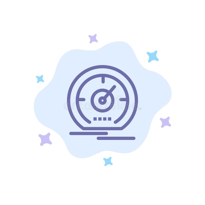 Gauge, Dashboard, Meter, Speed, Speedometer Blue Icon on Abstract Cloud ...