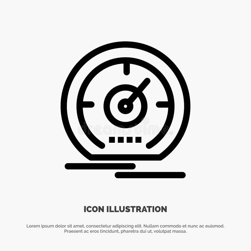 Gauge, Dashboard, Meter, Speed, Speedometer Bold and Thin Black Line ...