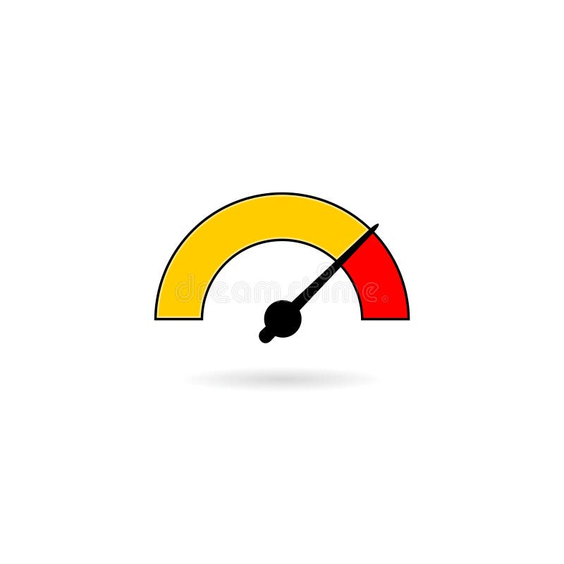 Gauge Icon with shadow stock vector. Illustration of design - 191188905