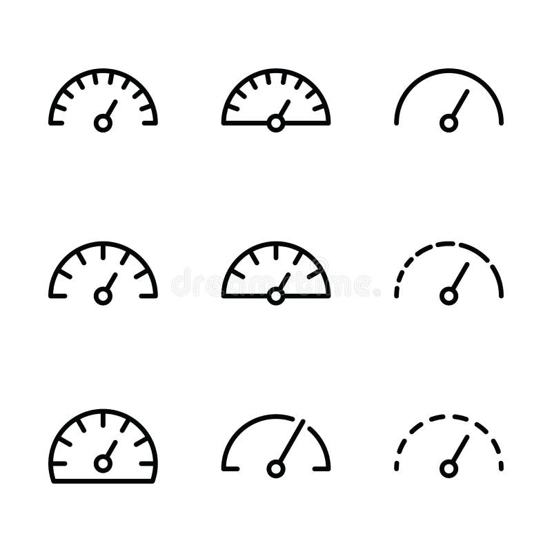 Gauge Icons Set on White Background Stock Illustration - Illustration ...