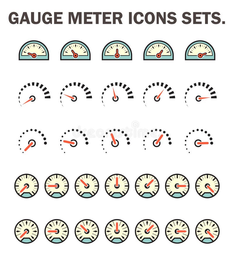 Gauge meter icon stock vector. Illustration of gage - 100644805